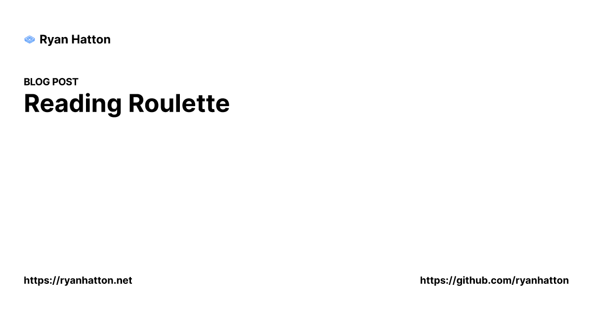 Reading Roulette